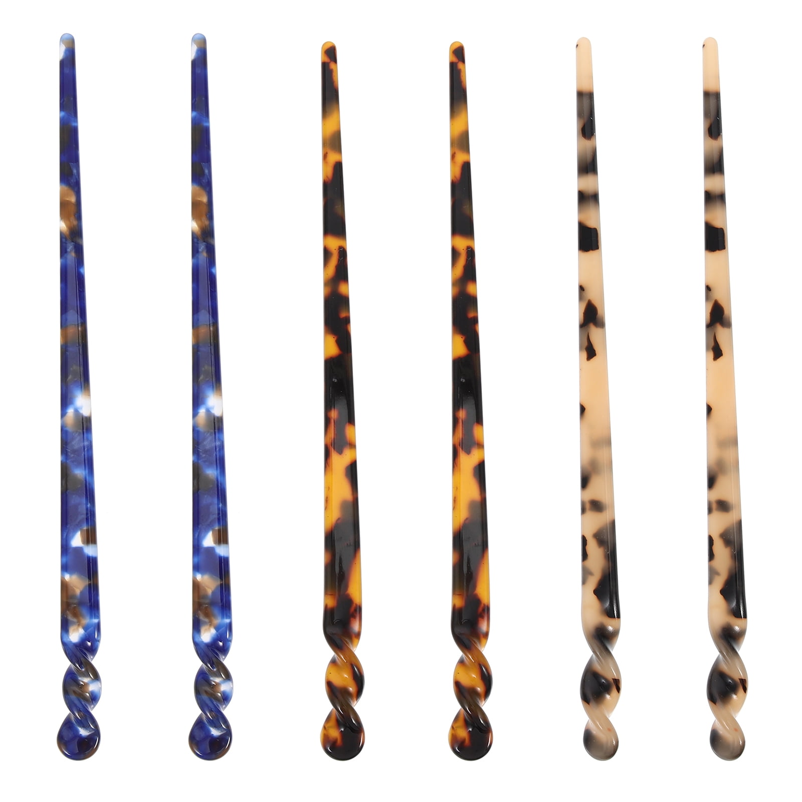 GAXIRE Hair Pin Ancient Style 6Pcs Wooden Material Firm Hair Holding ...