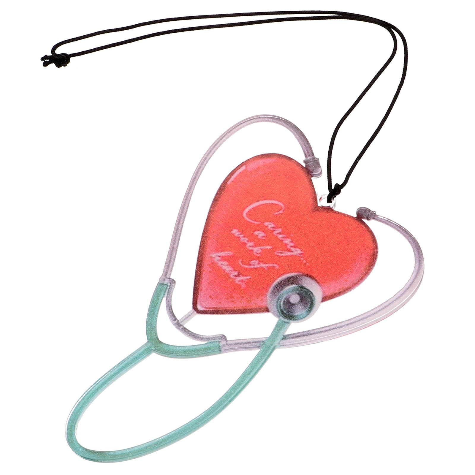 GAXIRE Hanging Heart Shaped Stethoscope Care Pendant 1Set Red Acrylic ...