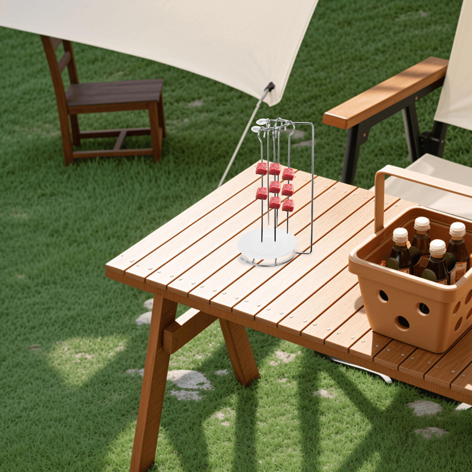 GAXIRE Hanging Kabob Skewers Hook 2 Pack Stainless Steel Hanging Kebab ...