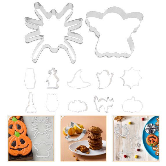 GAXIRE 12Pcs Household Biscuit Molds Reusable Stainless Steel Baking ...