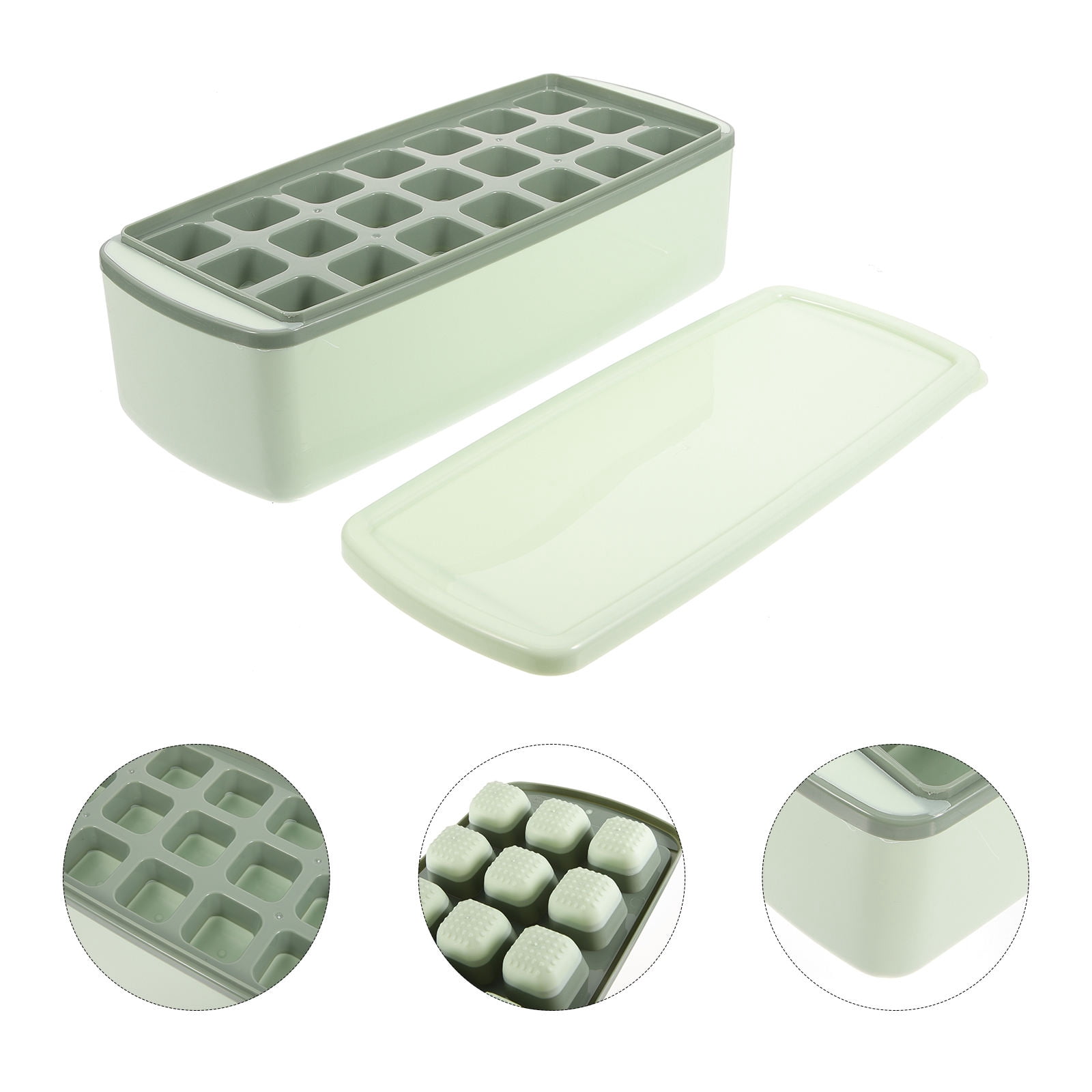 GAXIRE Ice Cube Box Stackable Ice Cube Tray with Bin and Lid Kit ...