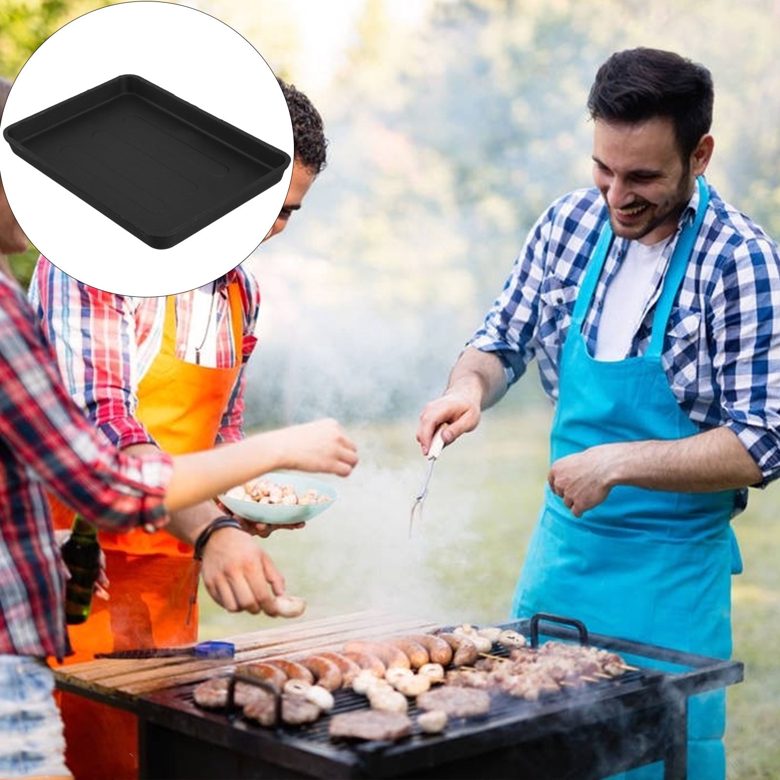 GAXIRE Black Cast Iron Indoor Grill Plate, Heavy Duty Barbecue Cooking ...