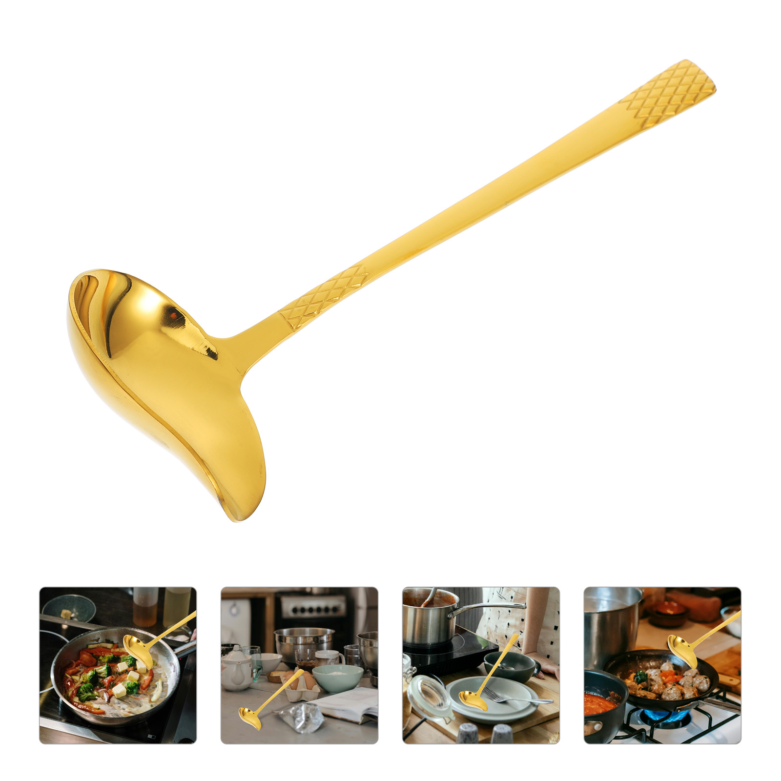 GAXIRE Stainless Steel Metal Sauce Ladle Kitchen Pouring Tool for Home ...