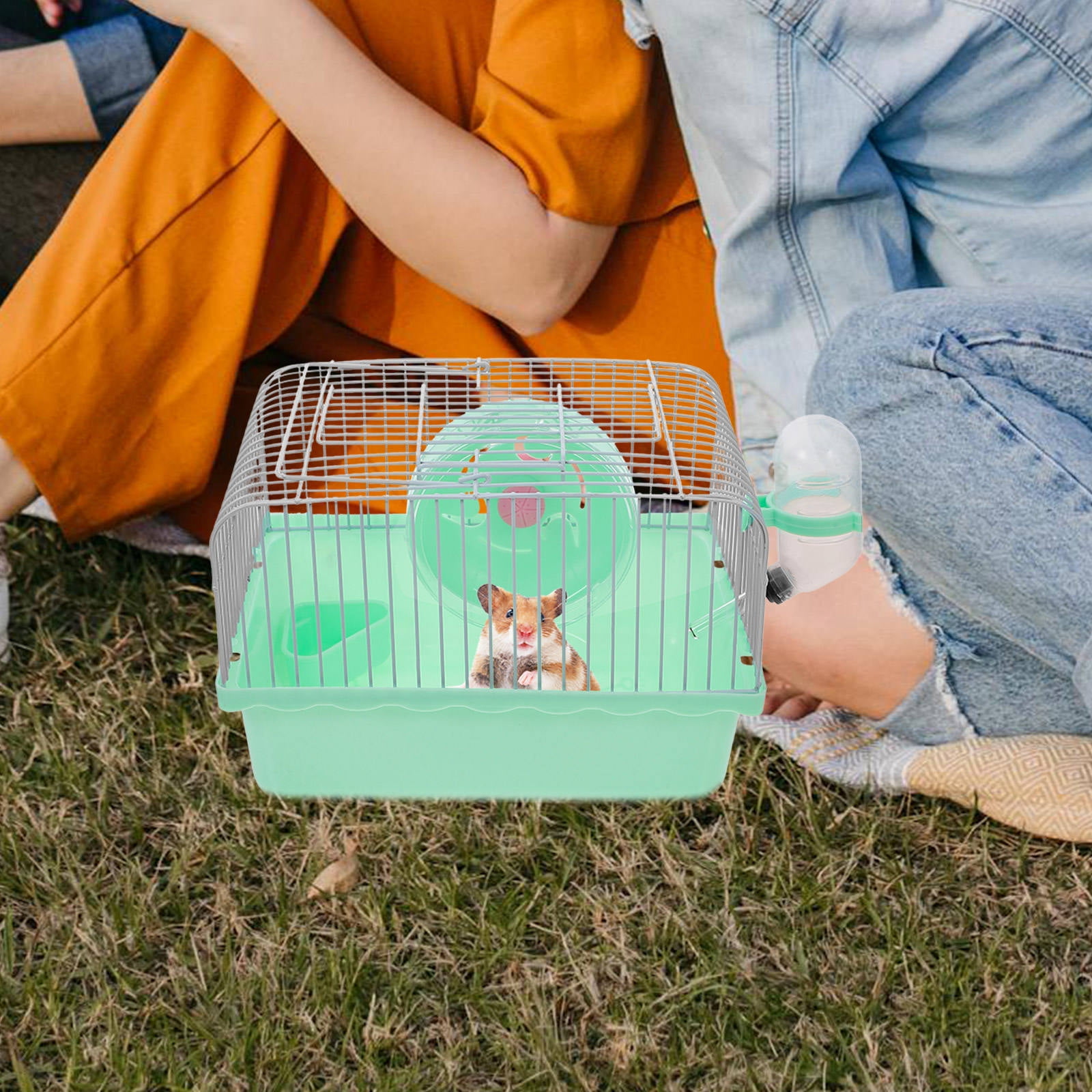 GAXIRE Portable Green Small Bird and Hamster Carrier Cage with Gentle ...
