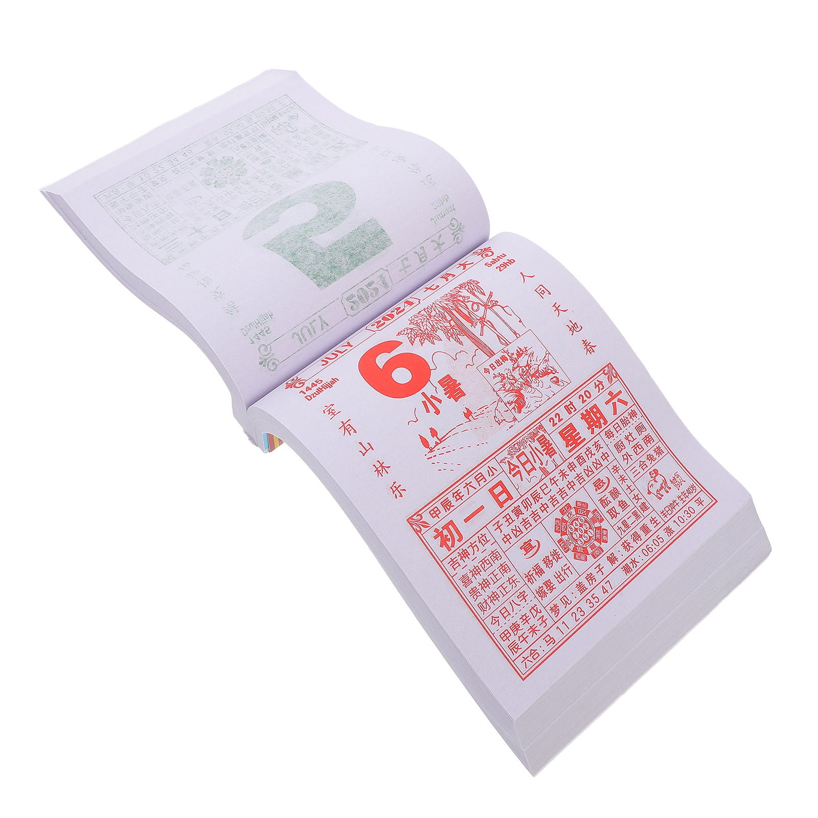 GAXIRE Red Thick Paper Hanging Lunar Calendar Chinese Tearaway Calendar ...