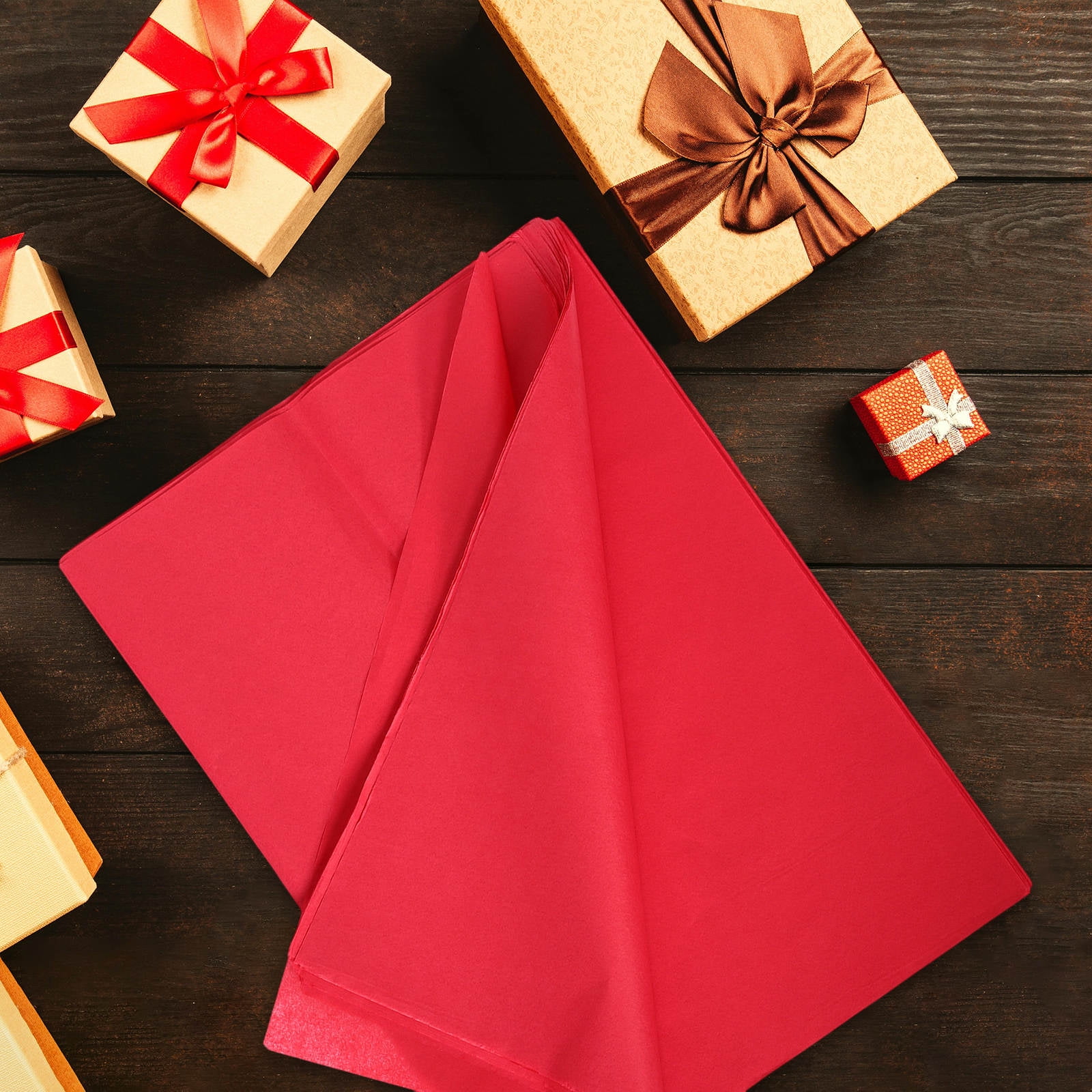 GAXIRE Red Wrapping Paper 100 Sheets for Craft Enthusiasts Elegant ...