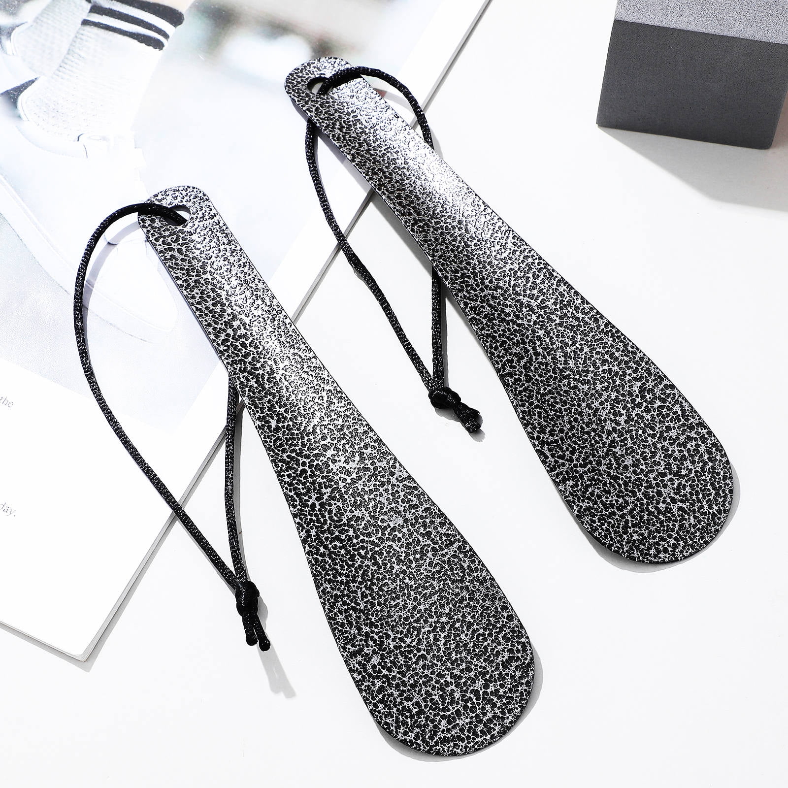 GAXIRE Shoe Wearing Auxiliary Tool 2Pcs Metal Shoehorn Ergonomic Design ...
