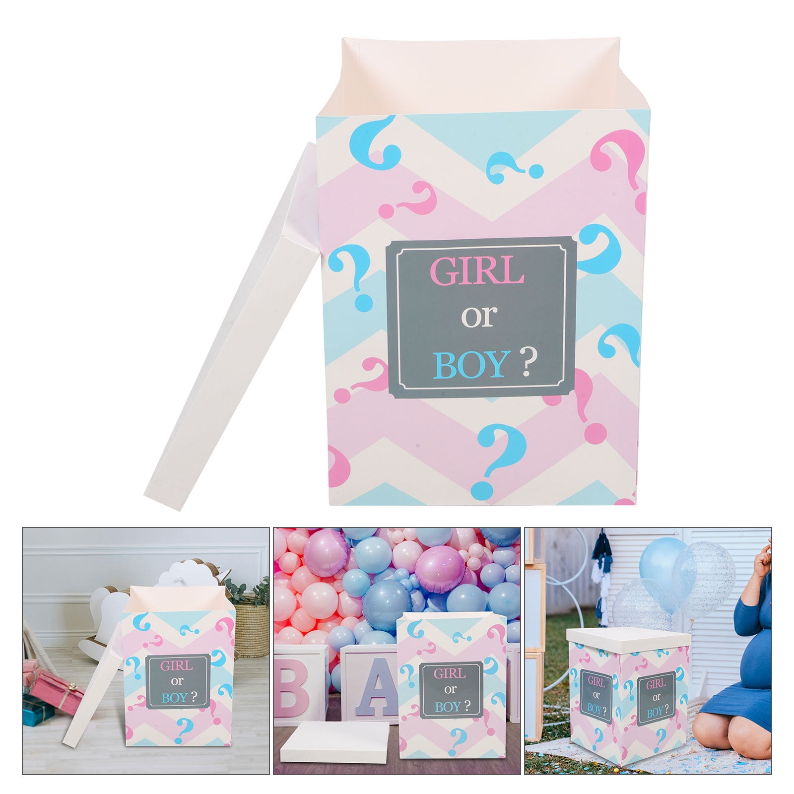 GAXIRE Shower Gender Reveal Balloon Box Paper Box For Boy Girl For ...