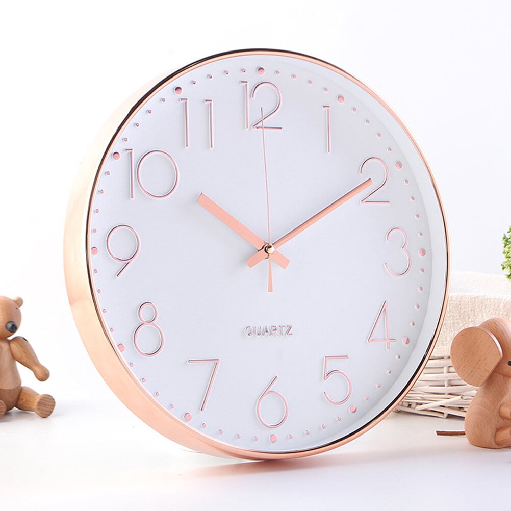 GAXIRE Round Wall Clock High Precision Movement Easy Reading Silent ...