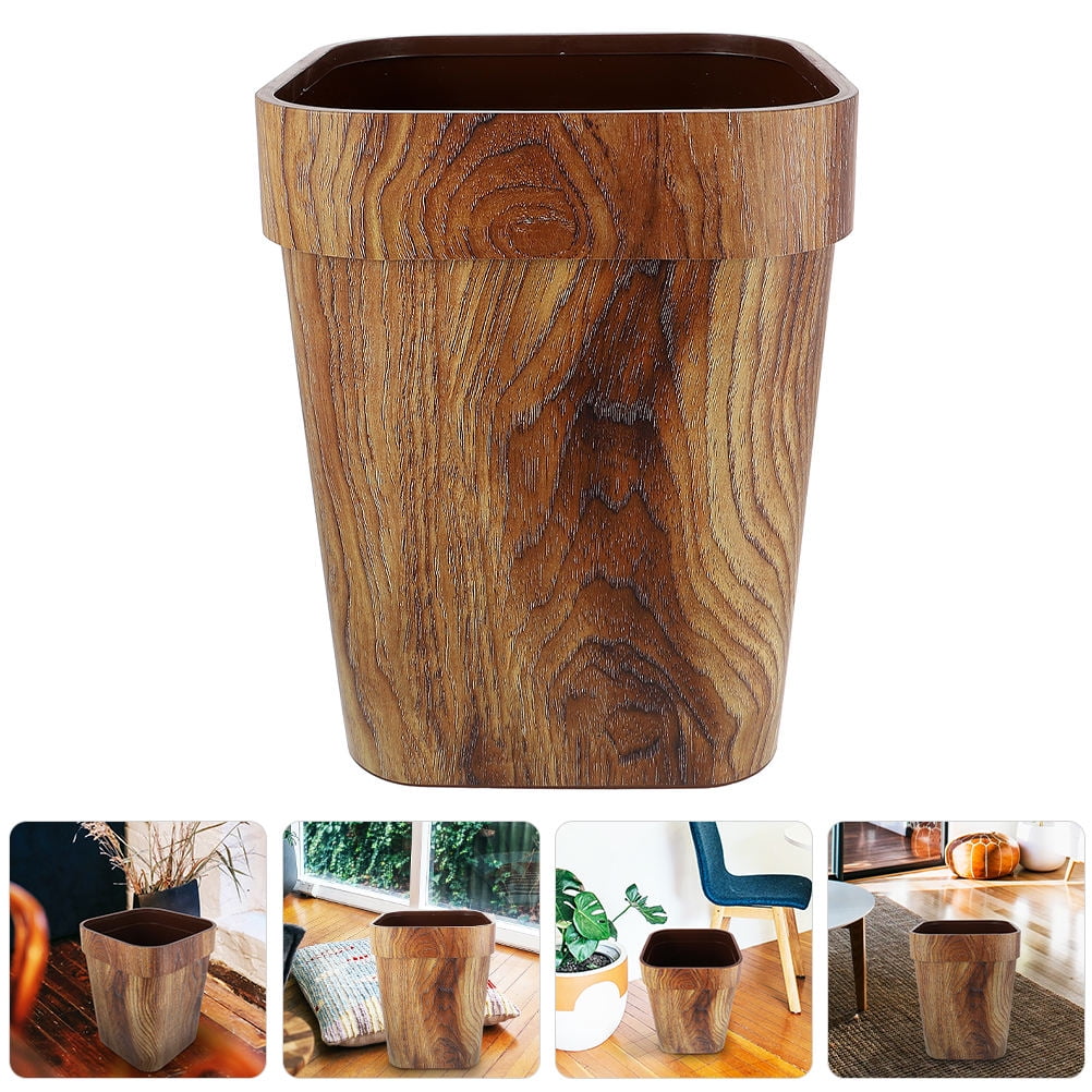 GAXIRE Small Trash Can For Bathroom With Rustic Design Square Plastic ...