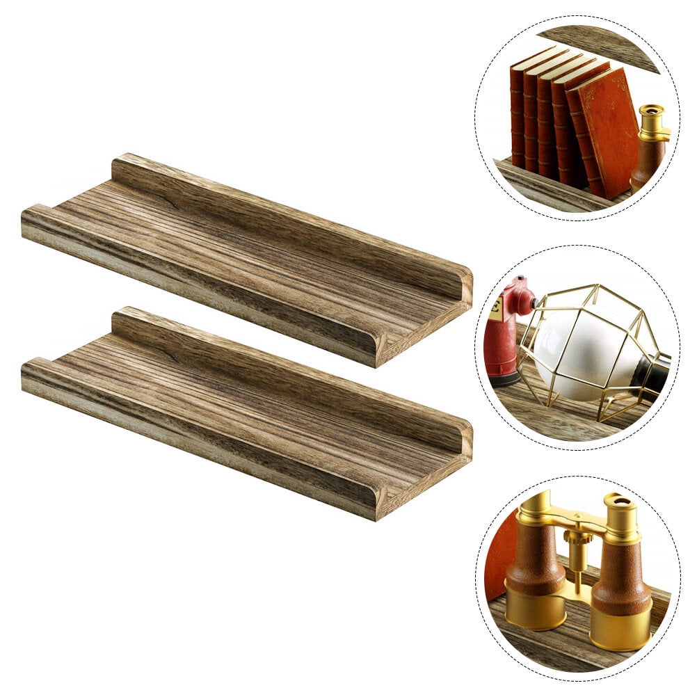 GAXIRE Household Hanging Decor Storage Rack 2Set 15.72X5.50X1.57in Light Brown Wood - Walmart.com