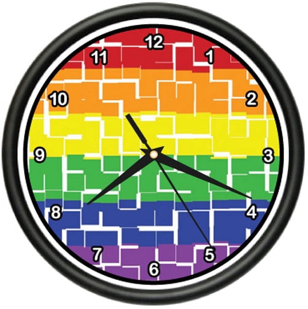 GAY PRIDE Wall Clock lesbian rainbow flag gift - Walmart.com
