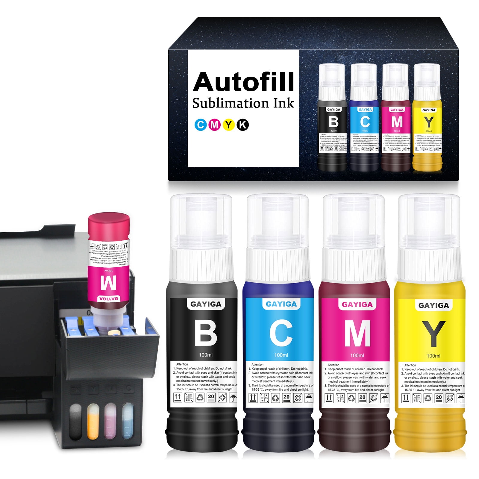 GAYIGA Sublimation Ink for Epson 2400 Autofill Syringe-Free Sublimation ...
