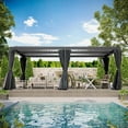 GAZEBETER 10' x 20' Louvered Pergola, Outdoor Aluminum Pergola with ...