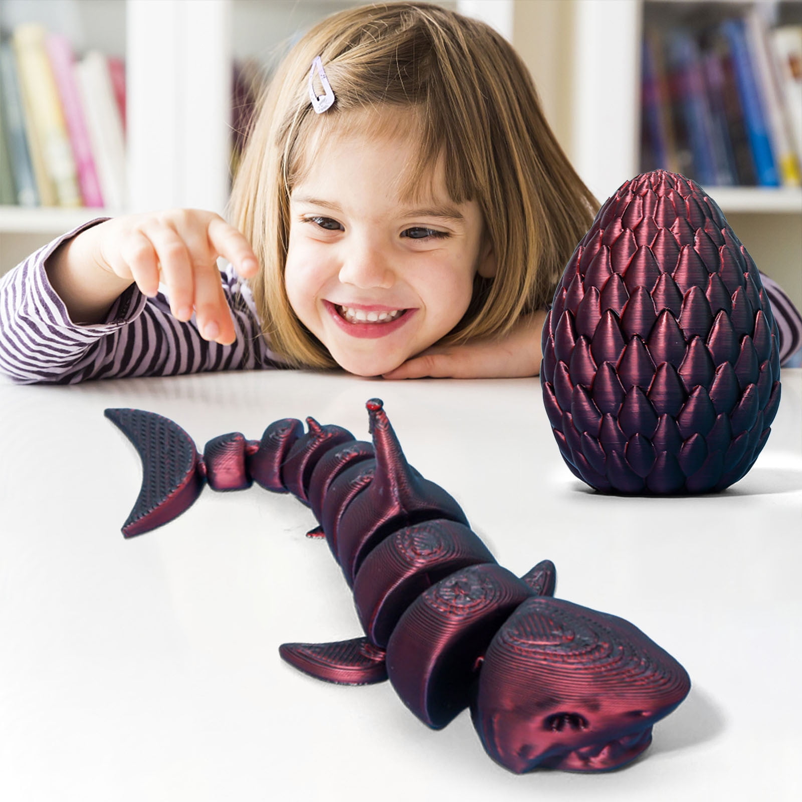 GAZHEK Toy Under $10, Surprise Dragon Egg Articulating Gemstone Dragon Fidget Figurine - 3D ...