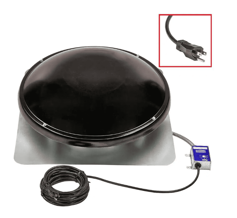 GAf Master Flow 1050 CFM Black Galvanized EZ Cool Plug-In Power Roof ...