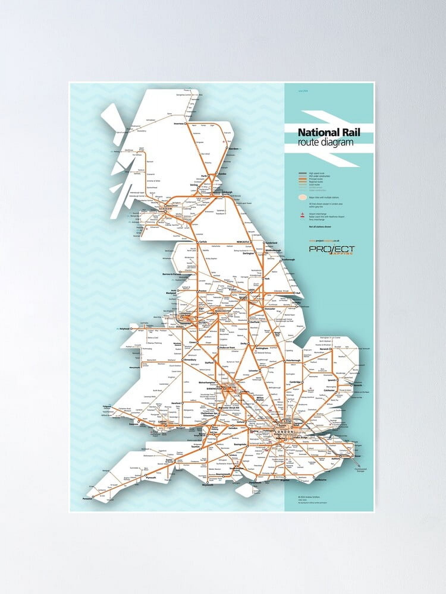 GB rail route map June 2024 Poster - Walmart.com
