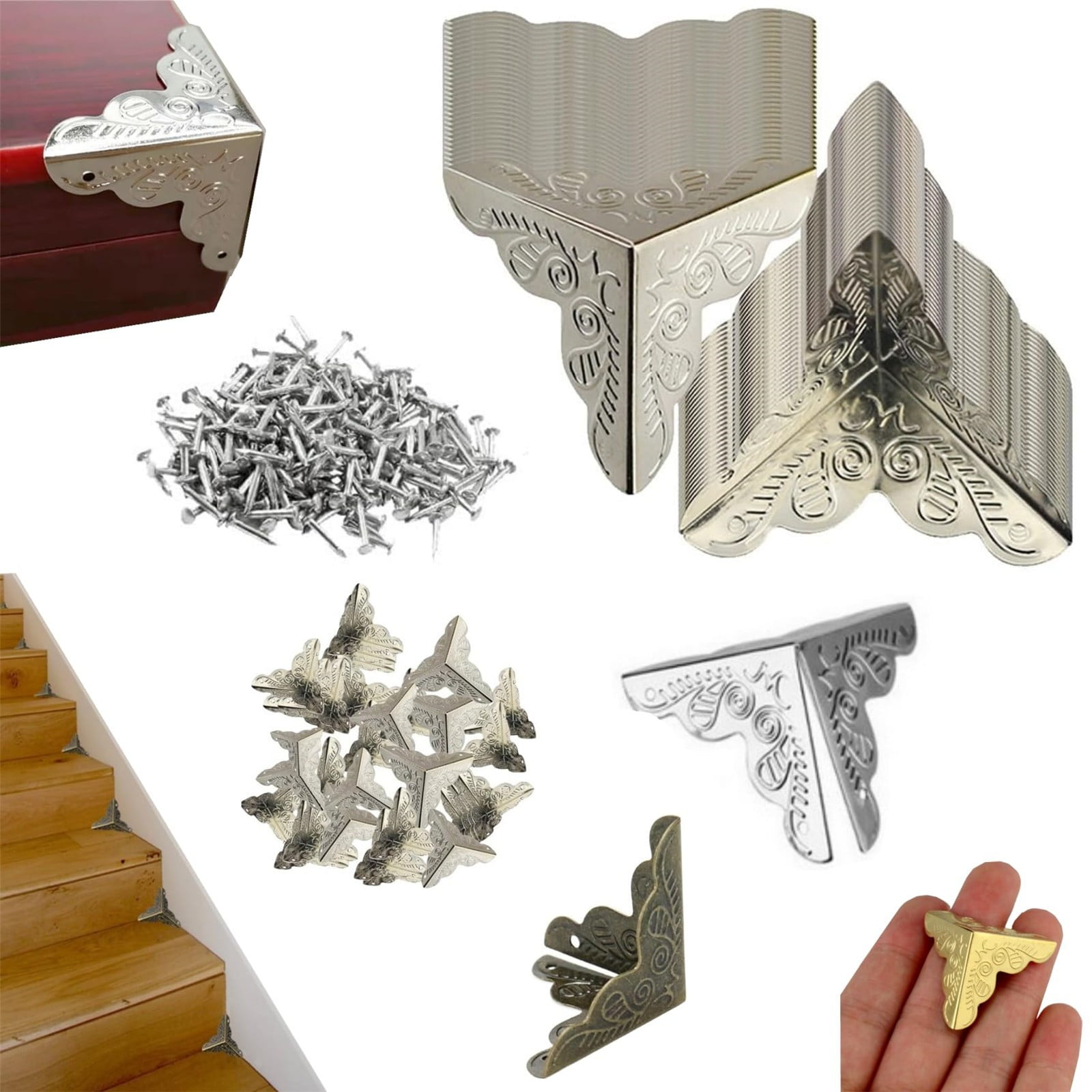 Classical Cornered White Nickel Color 25Mm|100PCS Stair Dust Corners ...