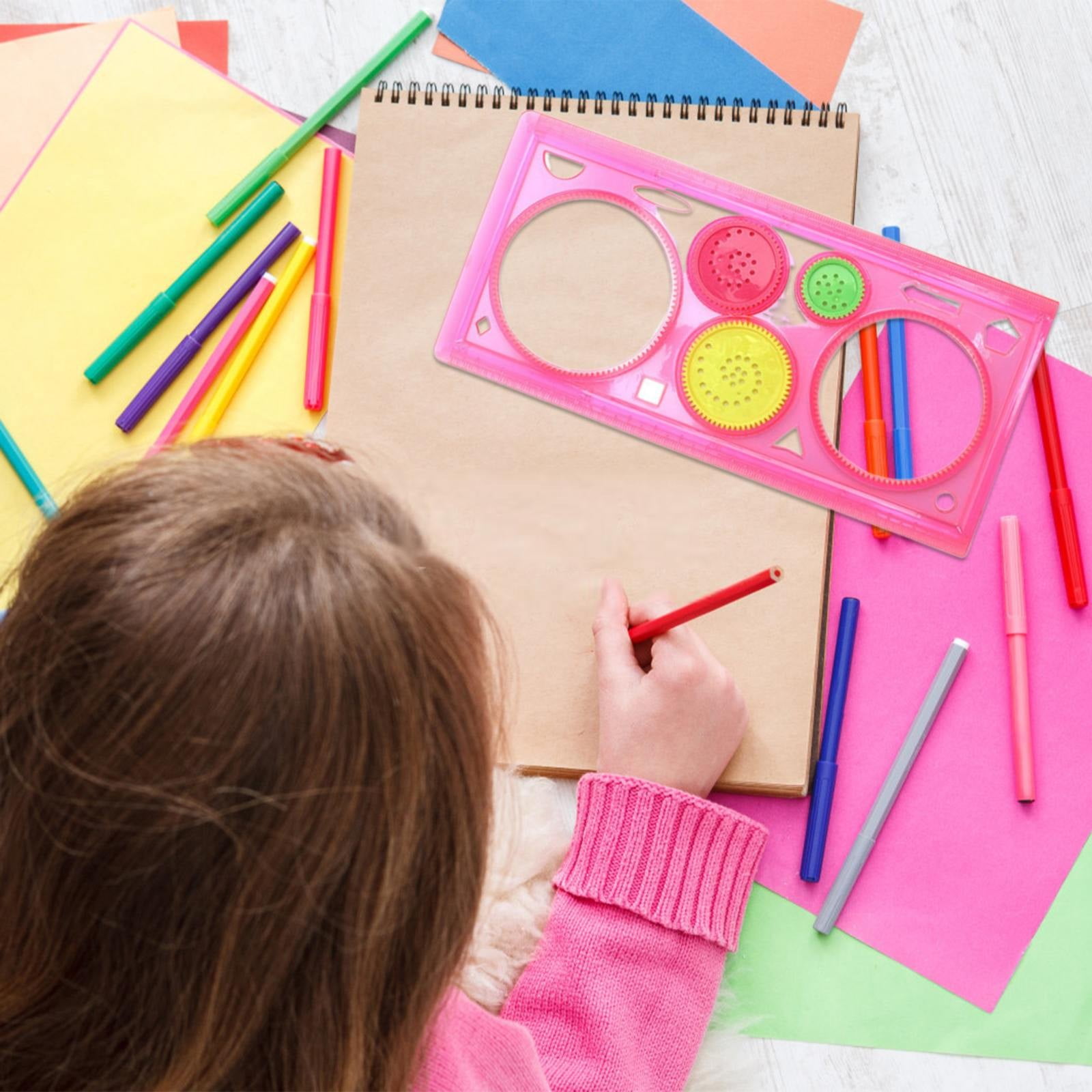 GBAYXJ—2 Pcs Geometric Drawings Templates Multi Shaped Drafting ...