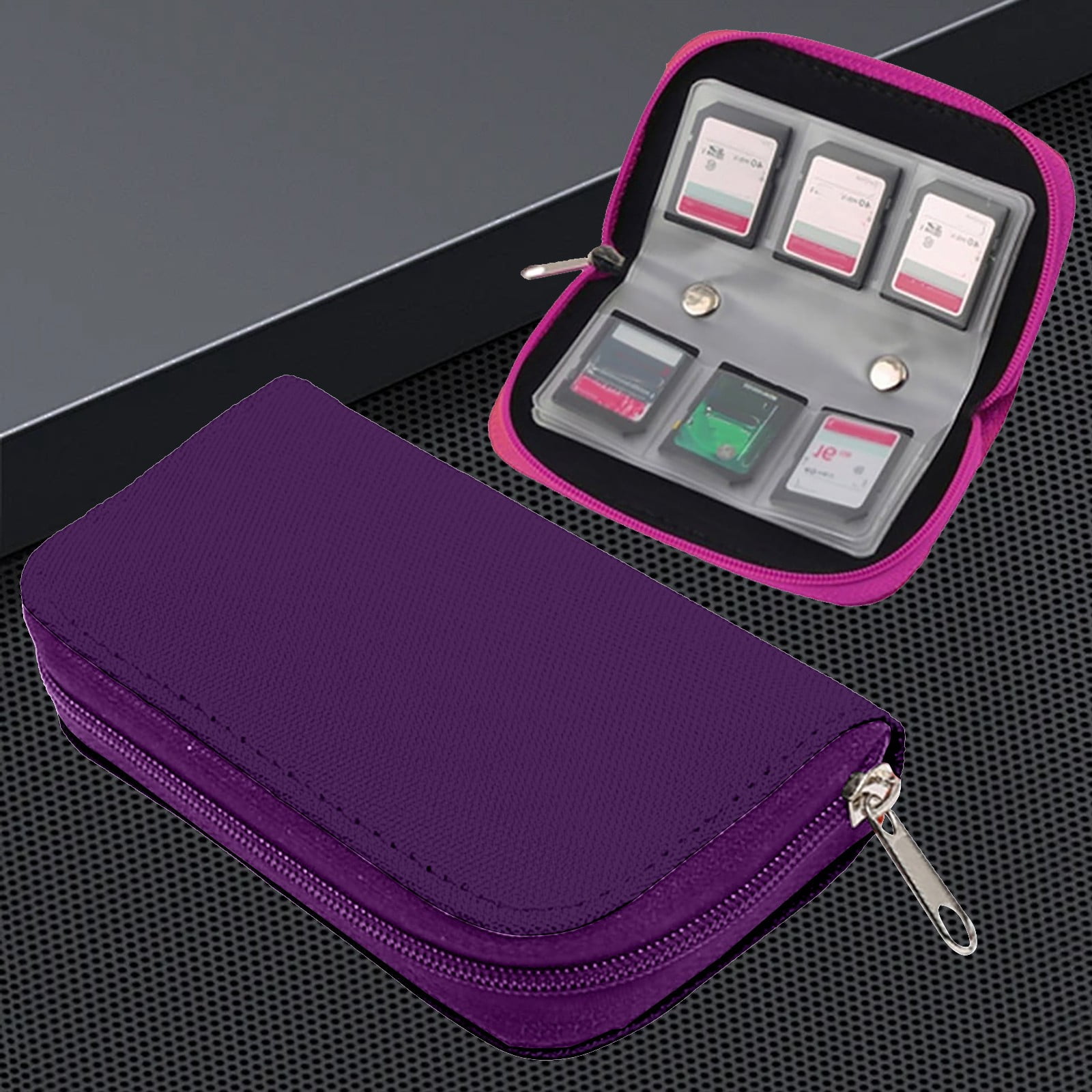 GBAYXJ 22 Slots SD Memory Card Storage Zipper Case Protector Holder ...