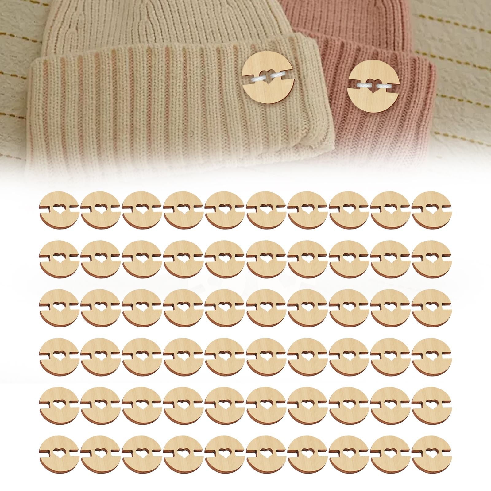 GBAYXJ—50/60/100 Pcs Buttons For Hats Wooden Handmade Buttons Removable ...