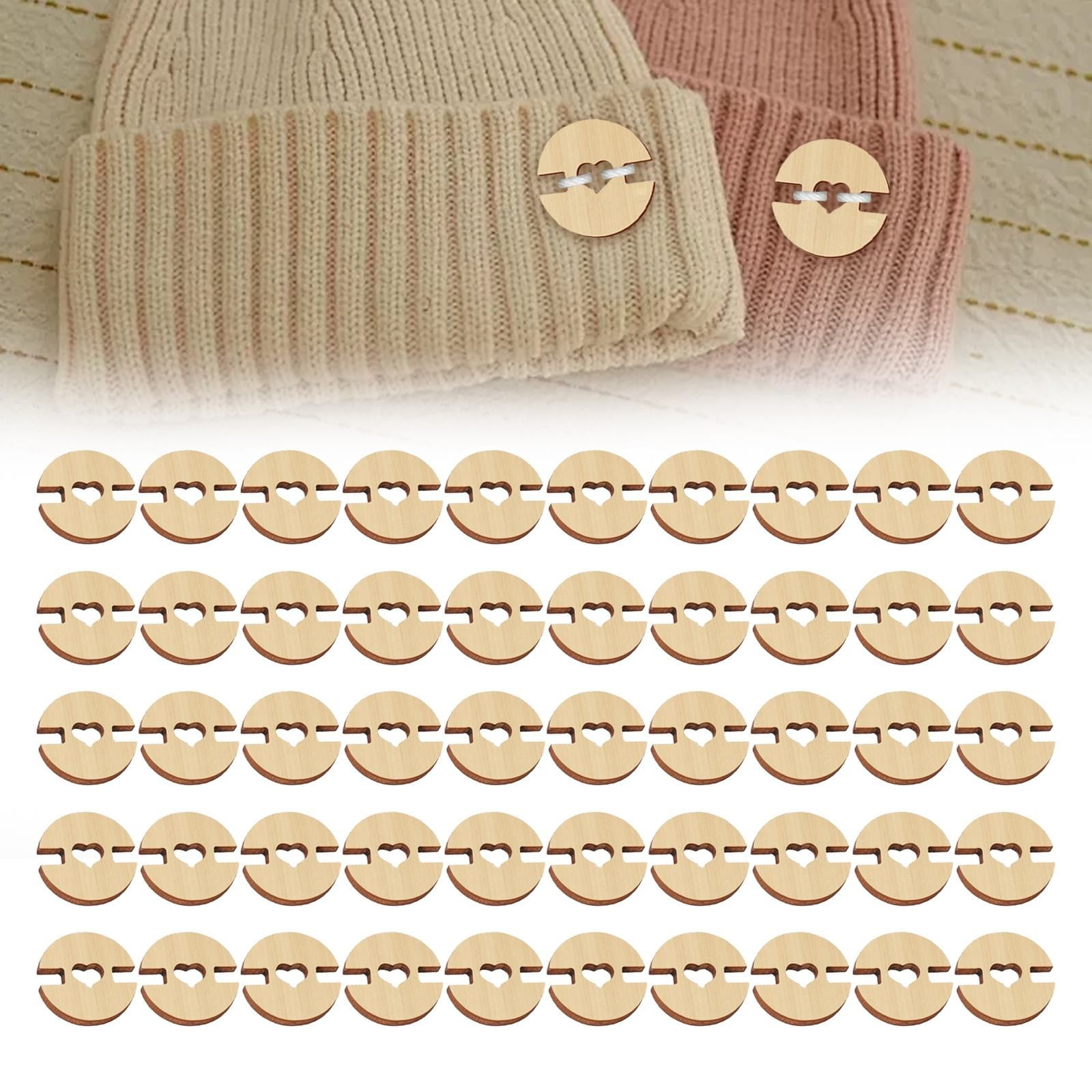 GBAYXJ 50/60/100 Pcs Buttons For Hats Wooden Handmade Buttons Removable ...