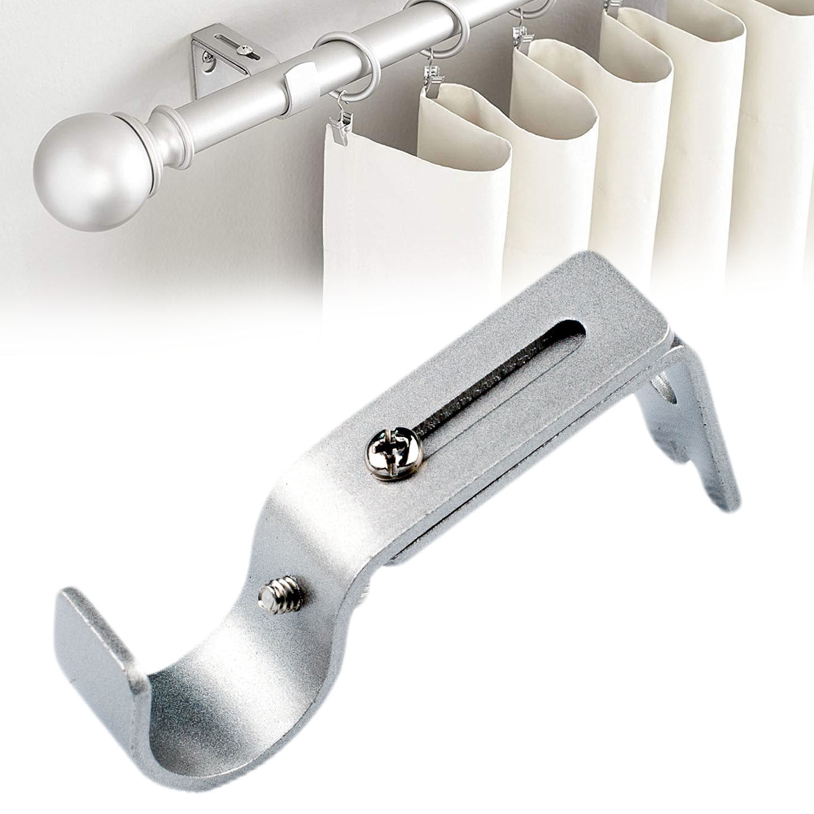 GBAYXJ Adjustable Center Support Curtain Rod Bracket Into Window Frame ...