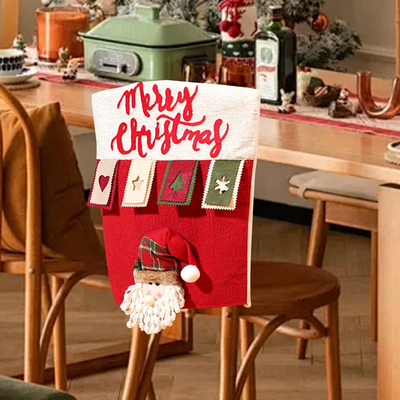 GBAYXJ Christmas Chair Santa Red Hat Chair Christmas Chair Slipcovers ...