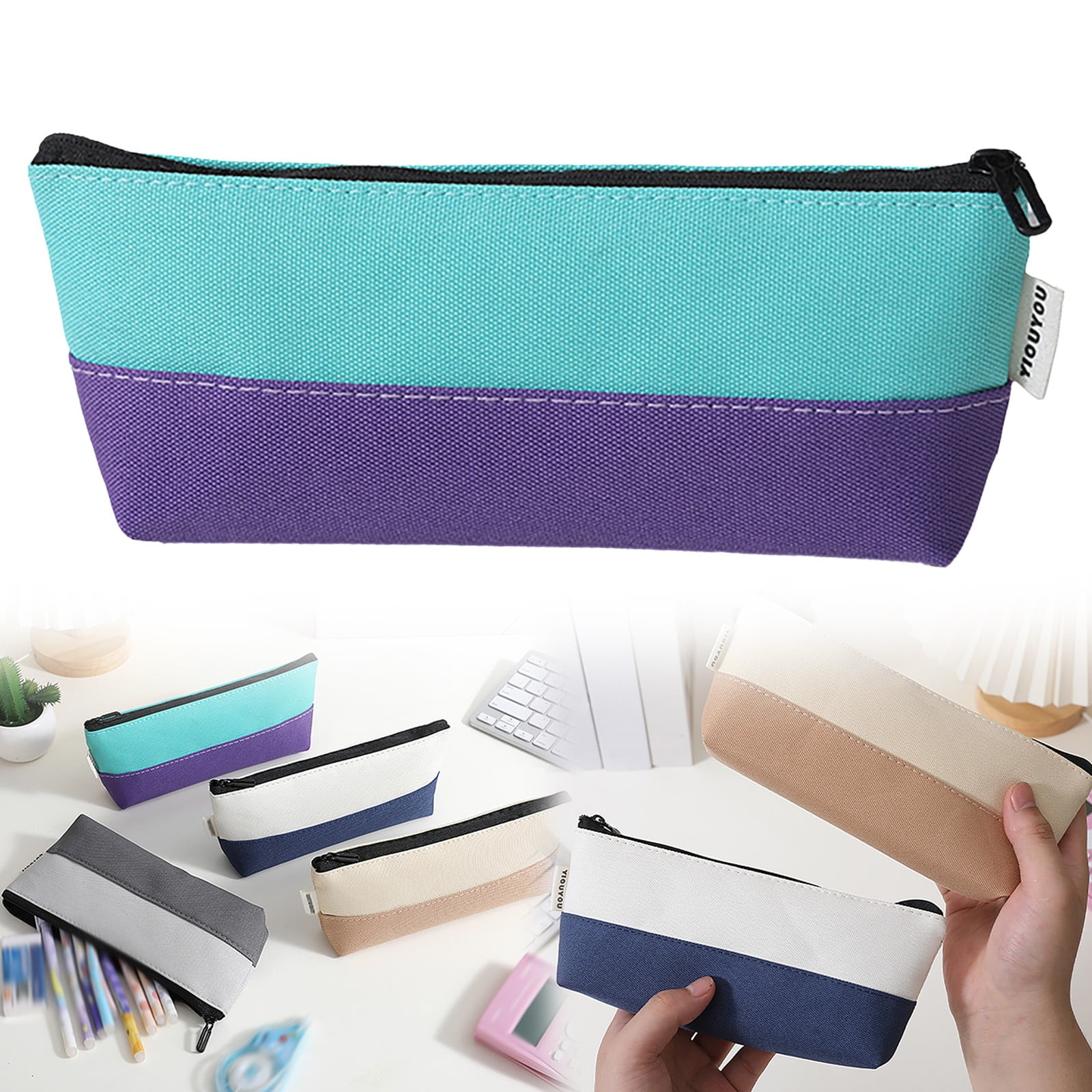 GBAYXJ | Cotton Color Blocked Boat Shaped Pencil Case Small Fresh ...