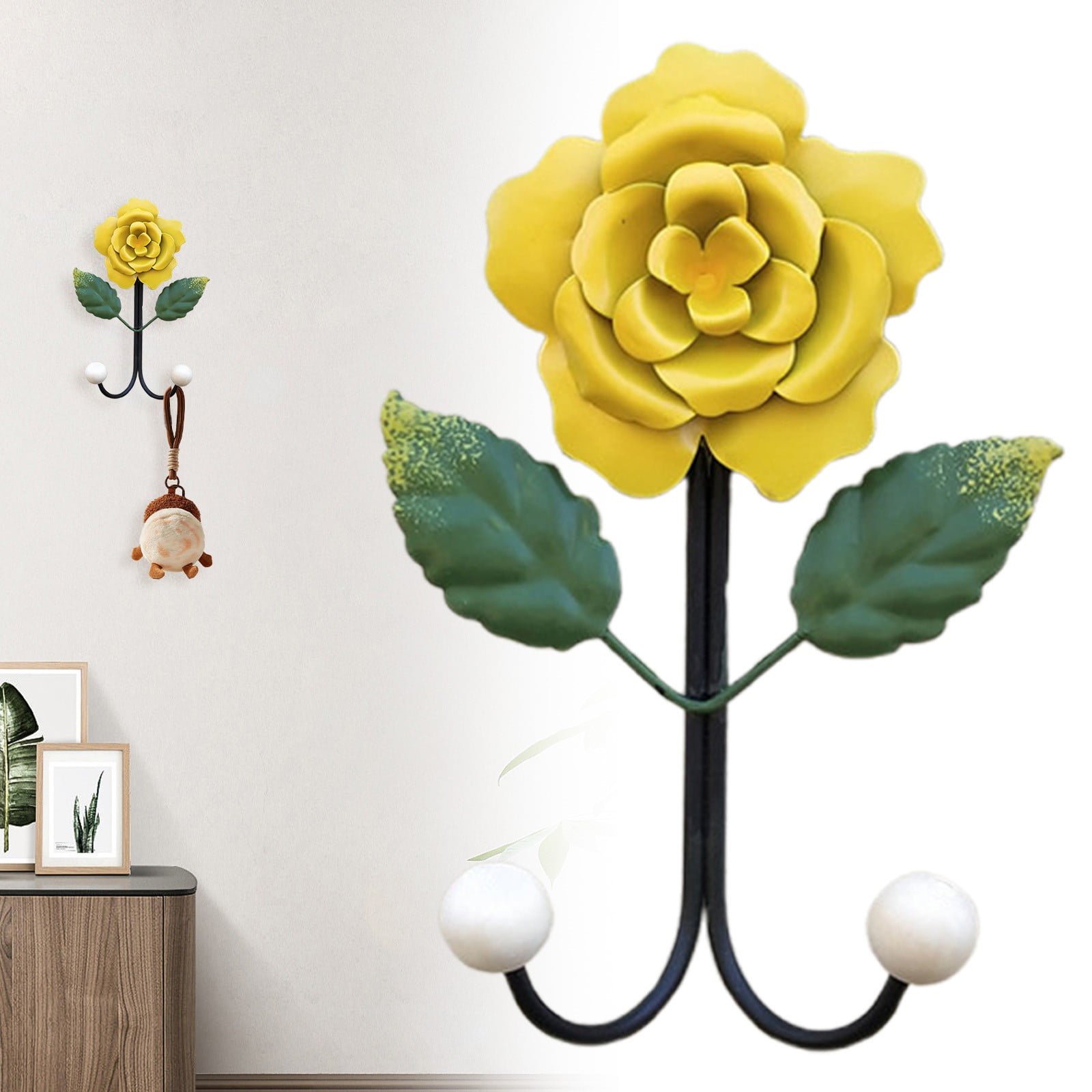 GBAYXJ^Creative Resin Wall Hooks Wall Mounted Art Flower Hook Hand ...