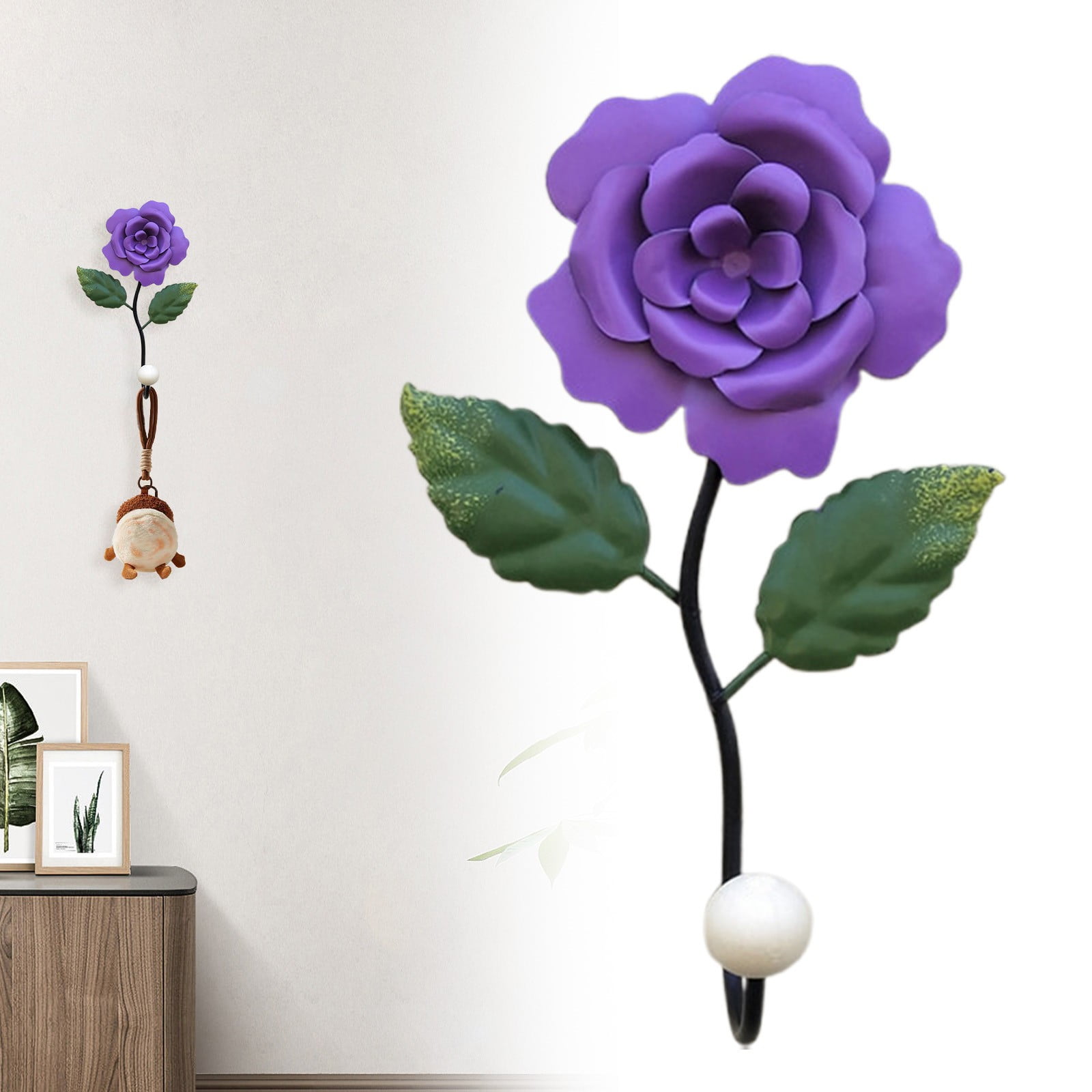 GBAYXJ Creative Resin Wall Hooks Wall Mounted Art Flower Hook Hand ...