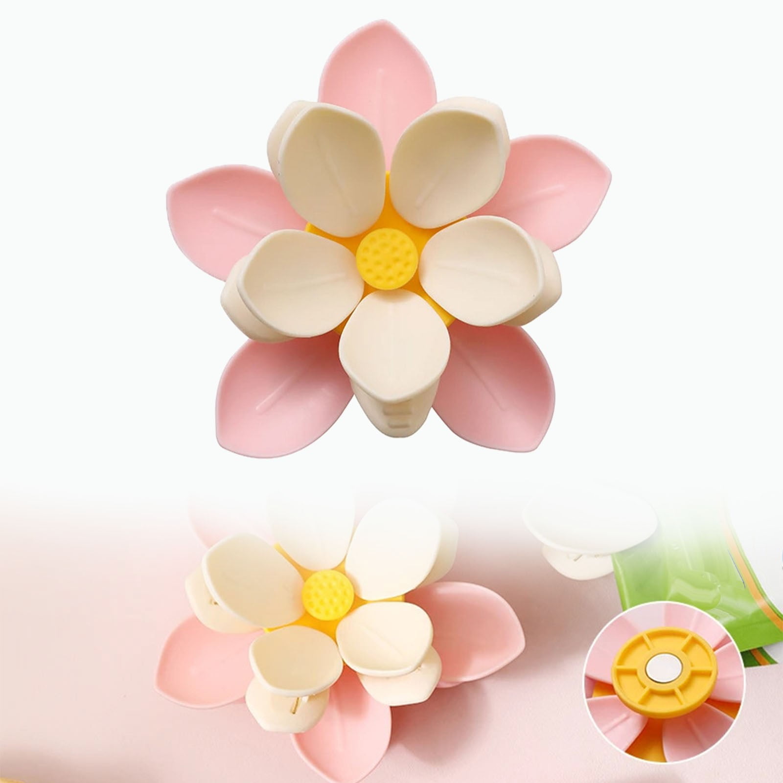 GBAYXJ Double Layer Flowers Fridge Magnets 2 In 1 Sealing Clips For ...