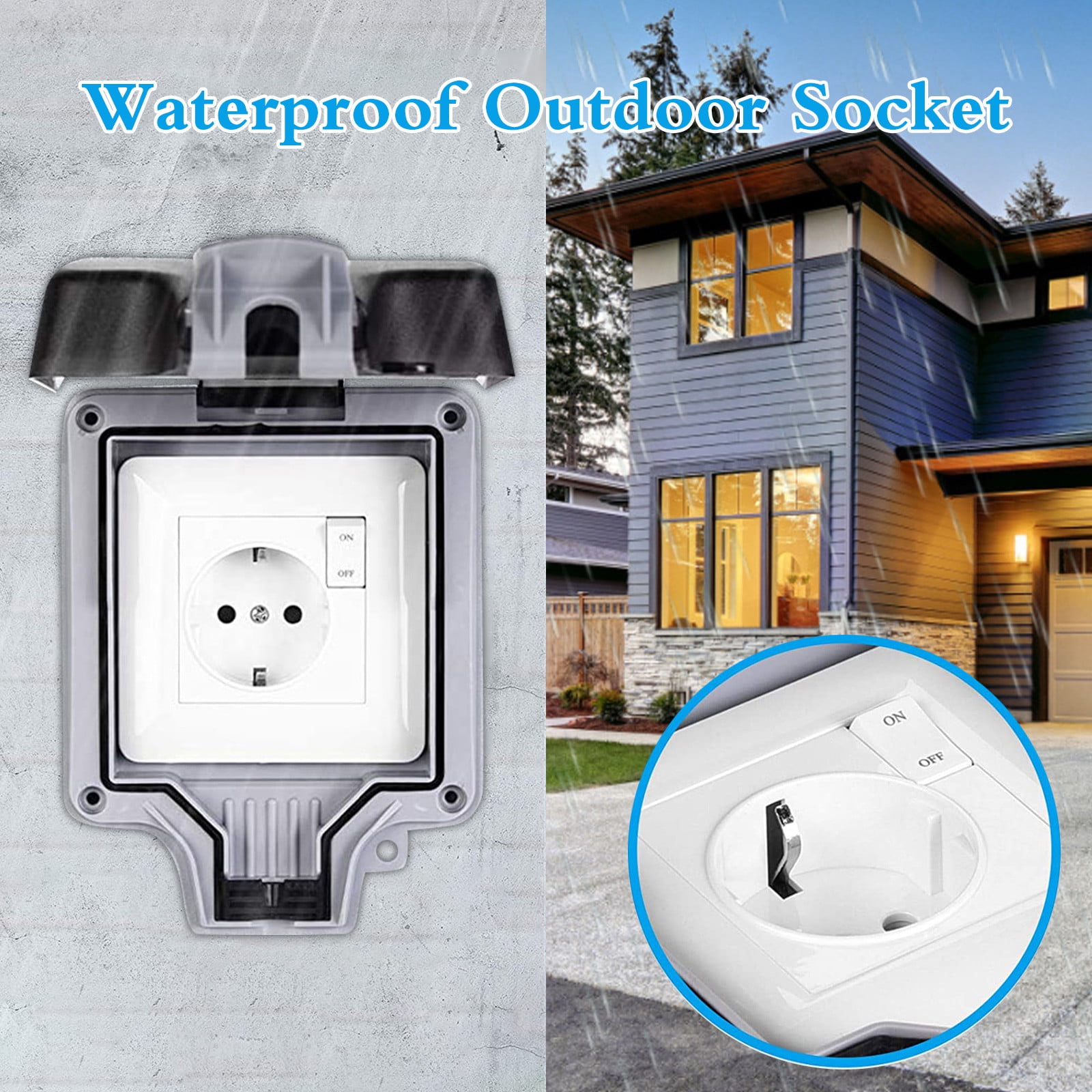 GBAYXJ External Socket For Wet Rooms, Surface-Mounted, Protective ...