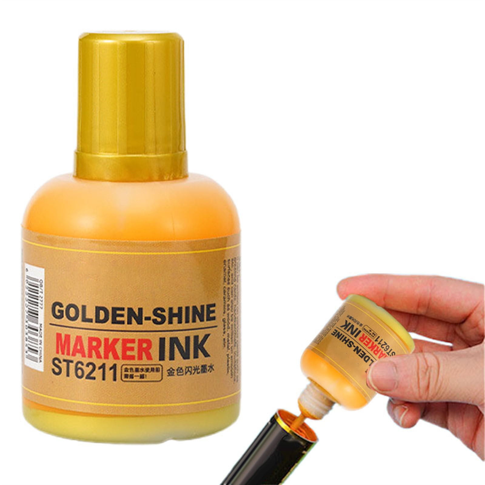 GBAYXJ^Gold| Gold Silver White High Gloss Oily Marker Ink Refiller Can ...