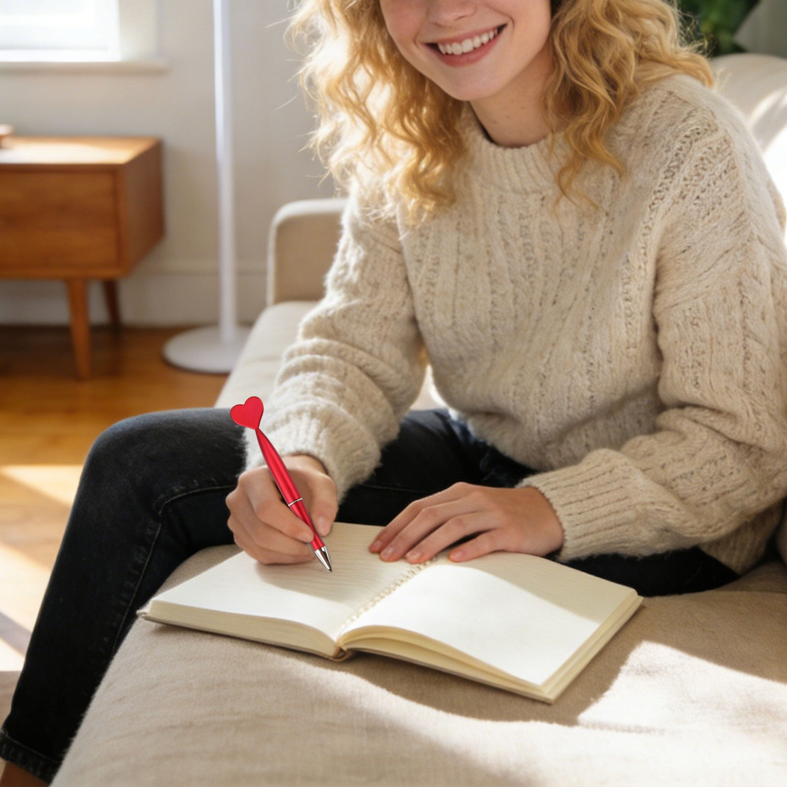 GBAYXJ Heart Shaped Retractable Ballpoint Pen Multi Color 9 Colors Cute ...