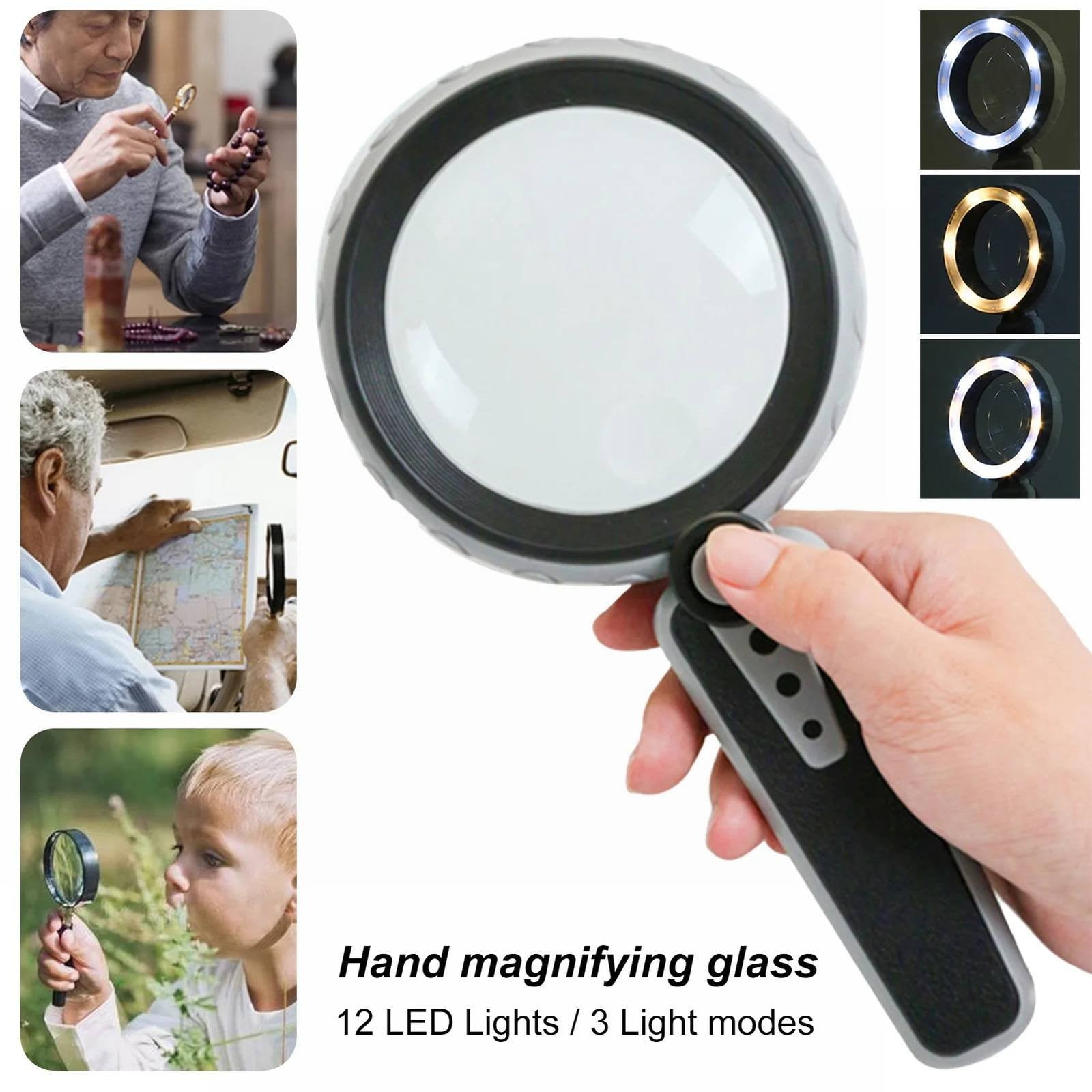 GBAYXJ Magnifying Glass With Light;6x10x Handheld Illuminated ...