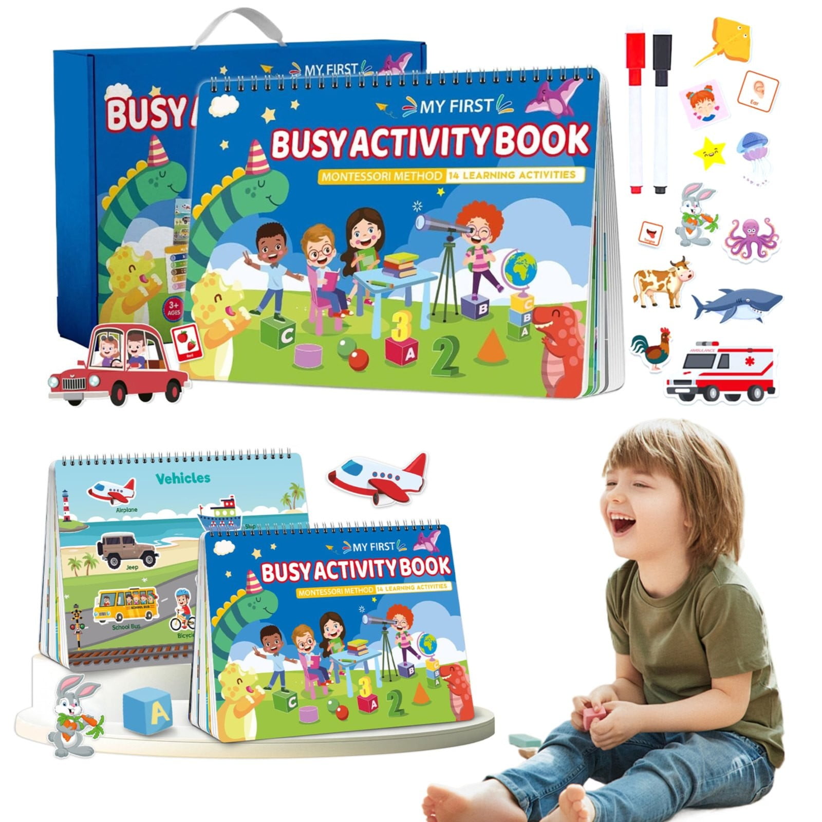 GBAYXJ Preschool Busy Book For Toddlers Pre Assembled Montessori Book ...