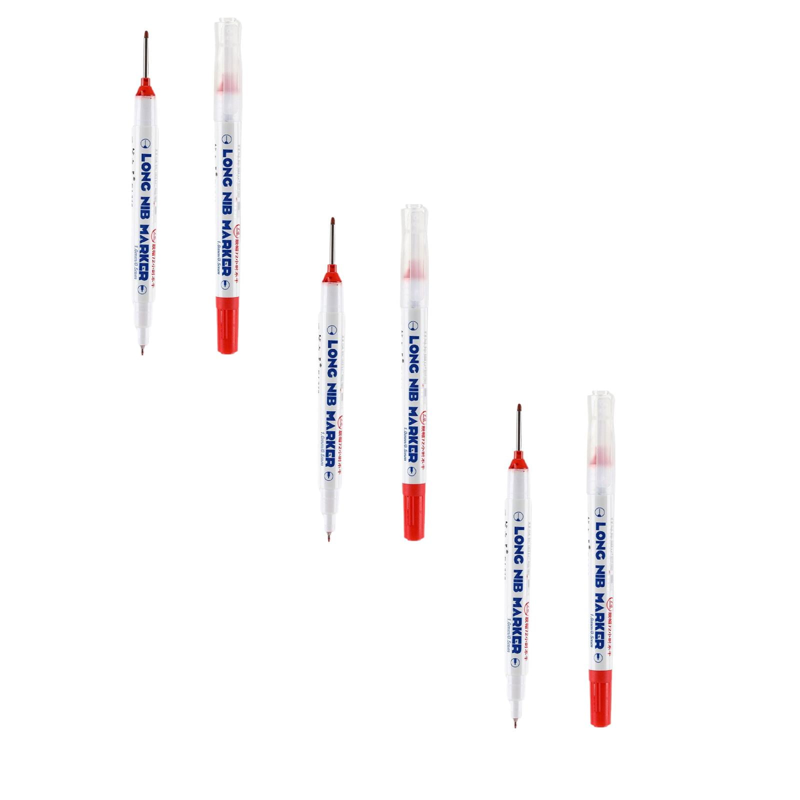 GBAYXJ^Red*3| Upgrade Long Head Deep Hole Marker Markers Carpenter Ink ...