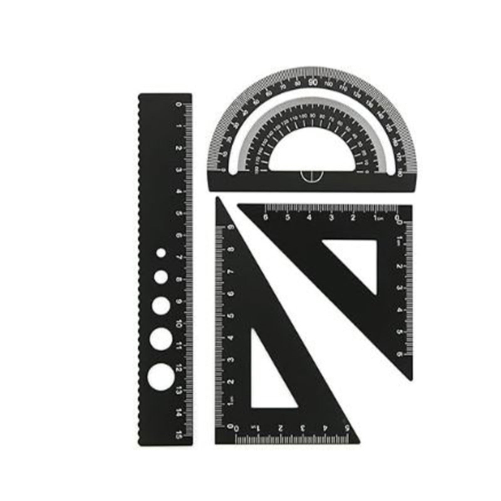 GBAYXJ Student Ruler Set Creative Ruler Stationery Aluminum Alloy 4 ...