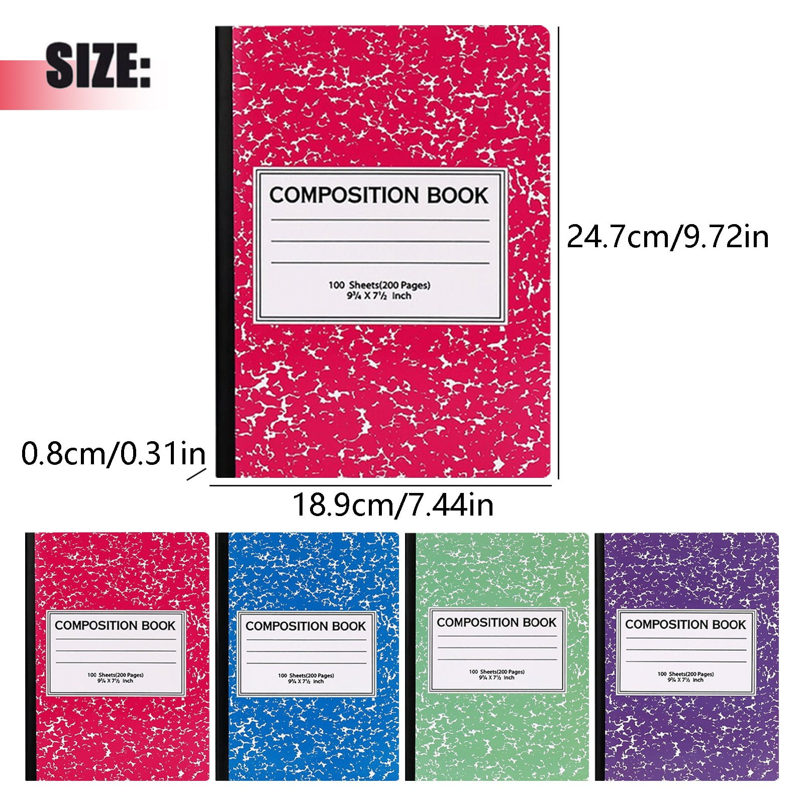 GBAYXJ Wide Ruled Notebook Composition Notebooks Wide Ruled Composition ...