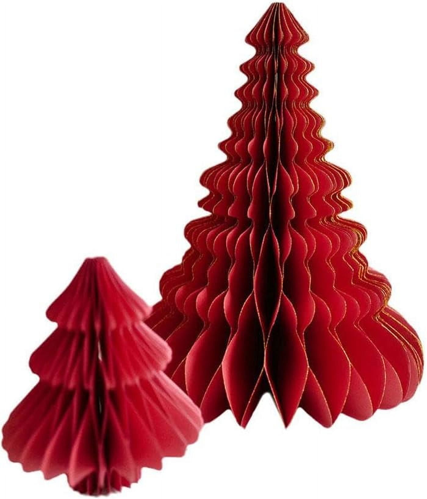 GBB-11/8 Inch Paper Christmas Tree Centerpiece Decoration, Red Gold ...