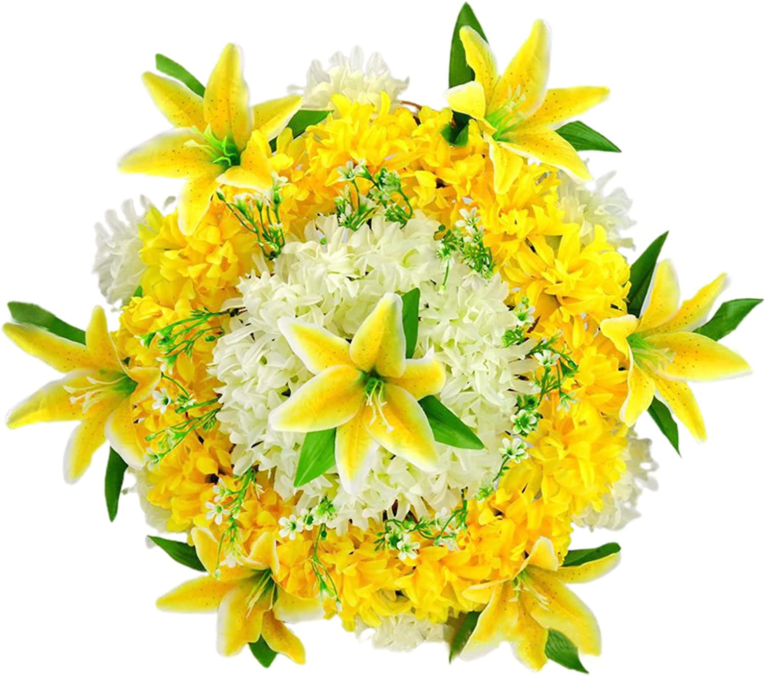 GBB-Artificial Funeral Wreath 19inch Silk Chrysanthemum Lily Grave ...