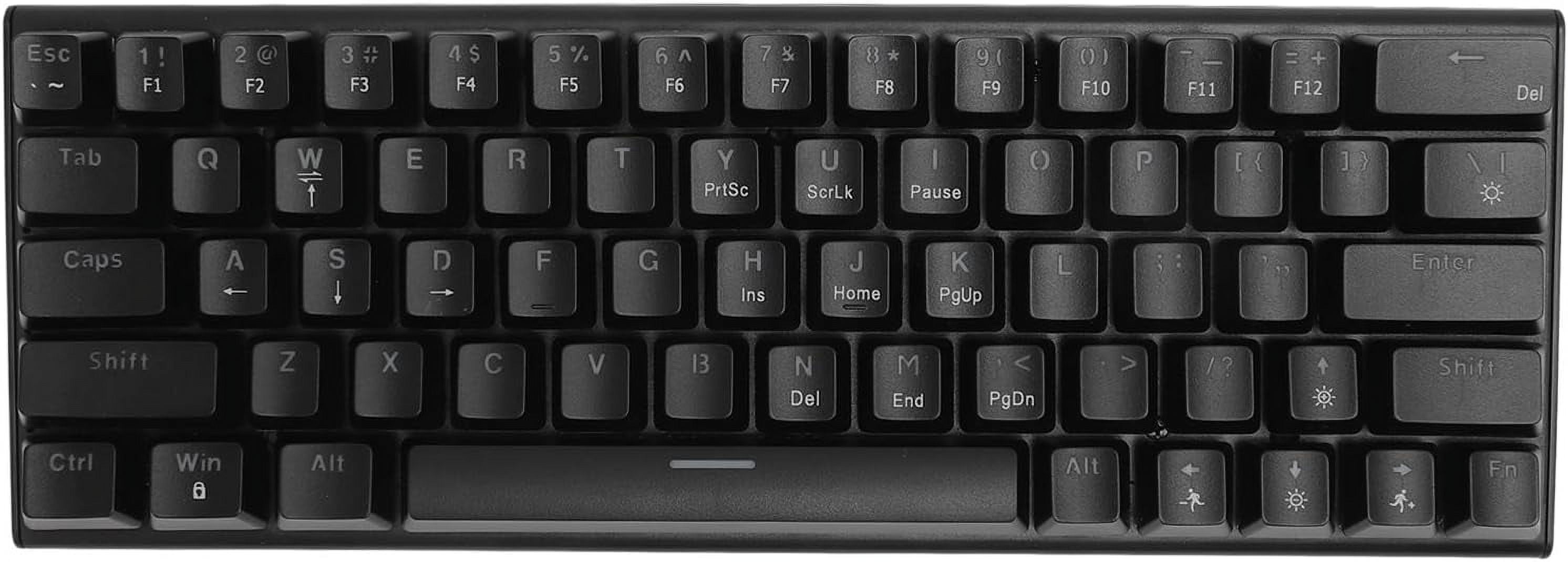 GBB-Mechanical Gaming Keyboard, RGB Backlit Ergonomic 63 Keys Wired ...