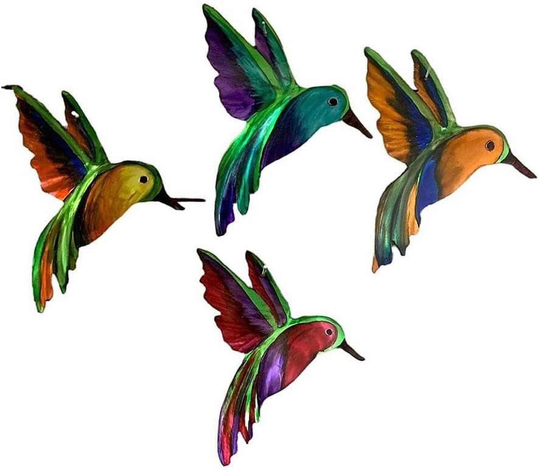 GBB-Metal Hummingbird Wall Art Decorations, 3D Colorful Hummingbird ...