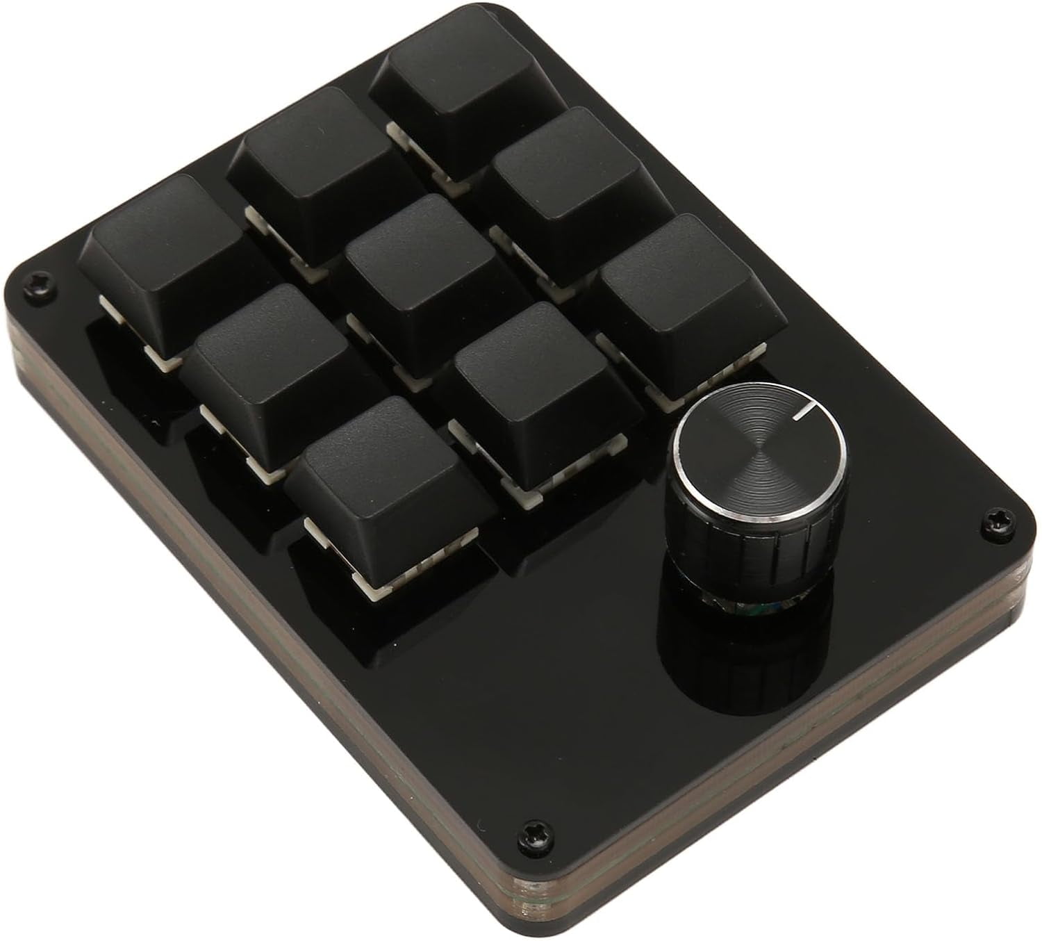 GBB-One Handed Macro Mechanical Keyboard, ortable 9 Key Programmable Gaming Keypad with Knob ...