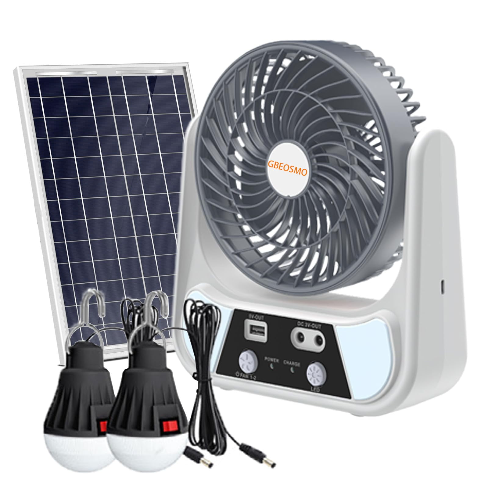 GBEOSMO Portable Recharageable Camping Battery Powered Fan with Light ...
