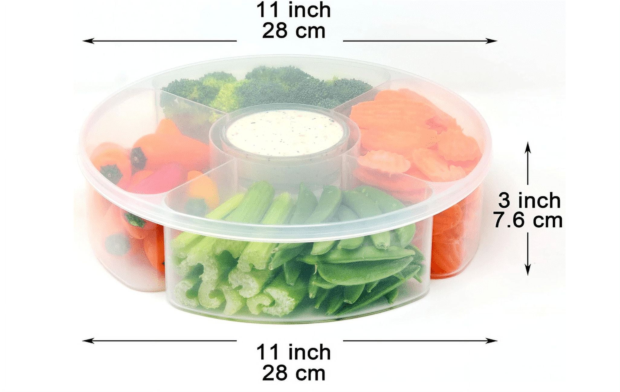 GBFU Plastic Food Platter, 5 Compartment Food Serving Container, Candy ...