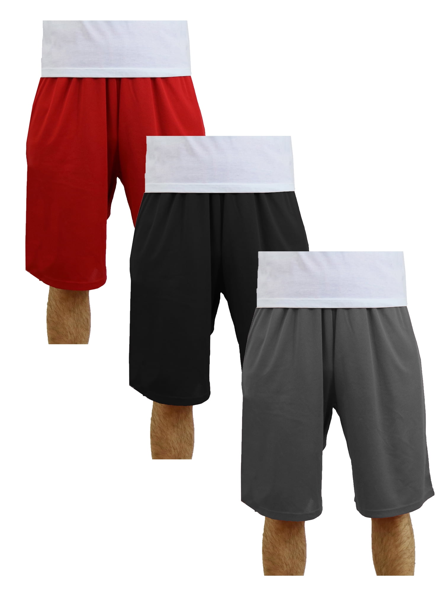 GBH Men's Moisture Wicking Active Mesh Shorts (3-Pack) - Walmart.com