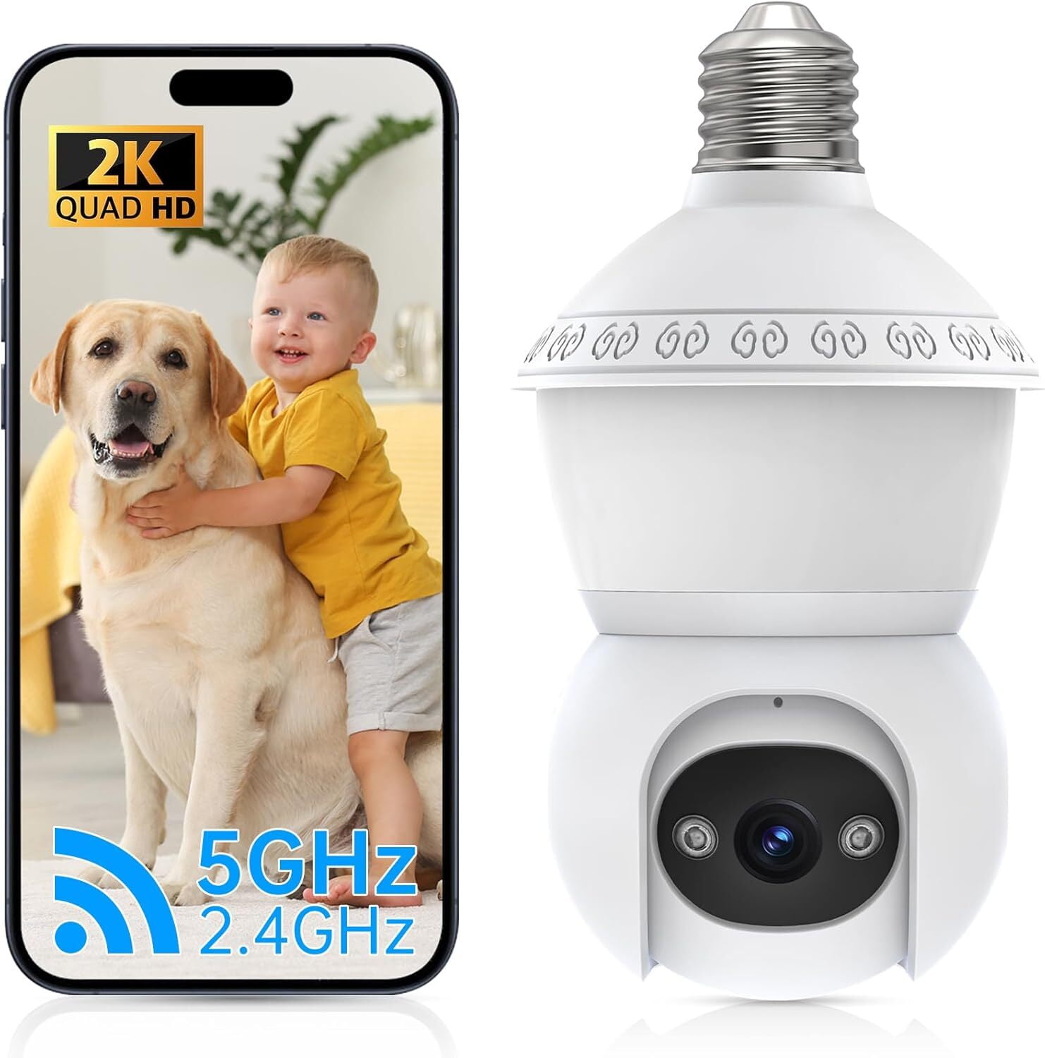 GBIUT Light Bulb Security Cameras Wireless Outdoor, Lightbulb Security ...