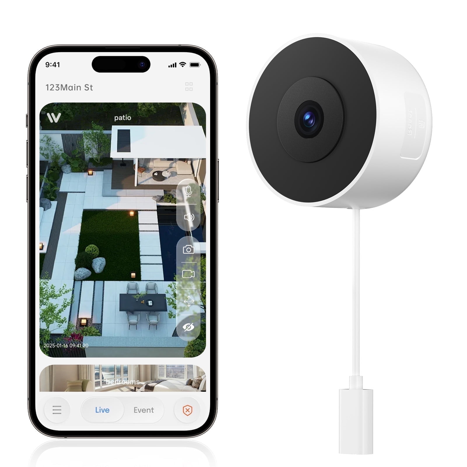GBIUT Window Camera, 2.4G WIFI Smart Security Camera, 2K Home Security ...